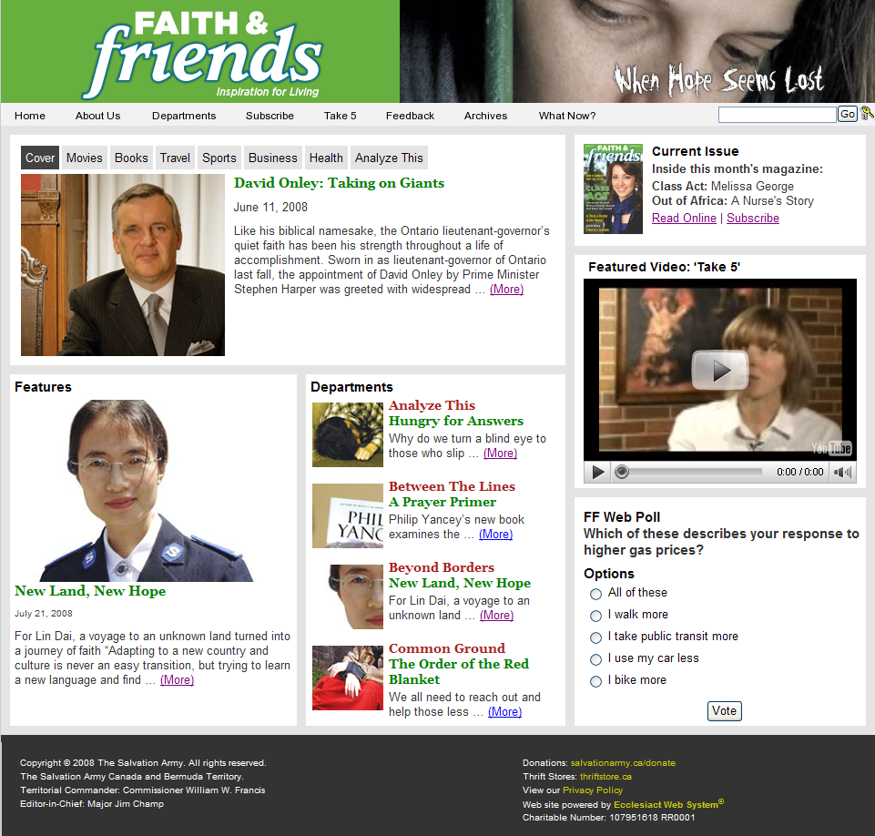 Article: Faith and Friends Magazine